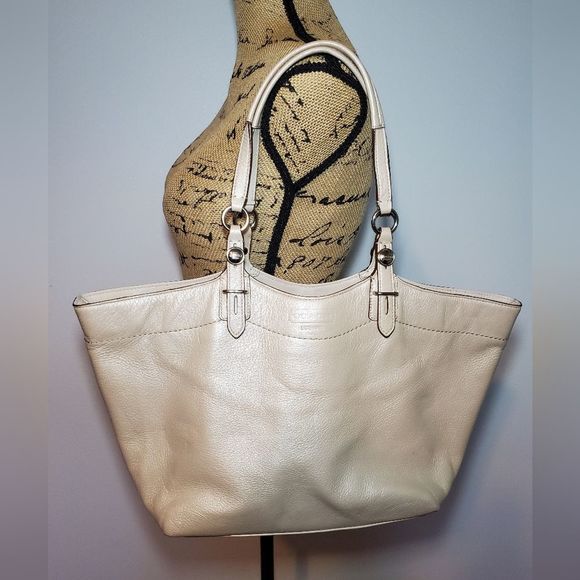 Coach | Bags | Coach Leather Carly Tote In Shell | Poshmark